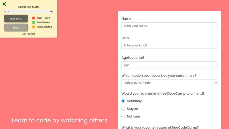 CodePen - Survey form