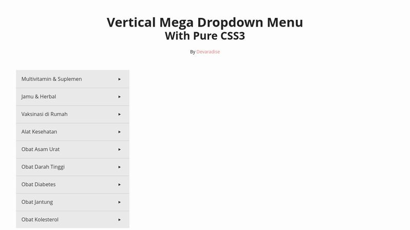 Vertical Mega Menu with Pure CSS