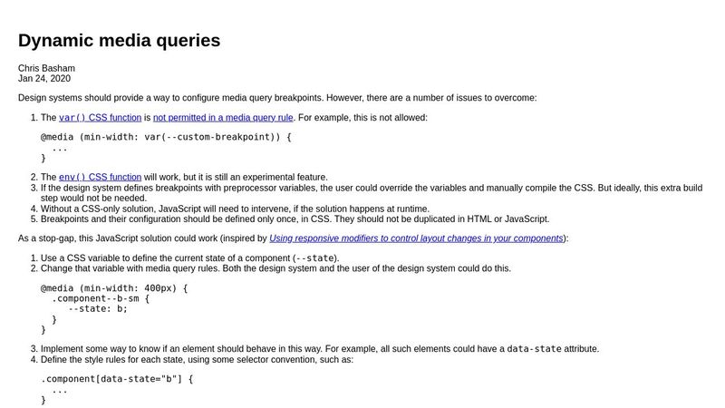 Dynamic media queries