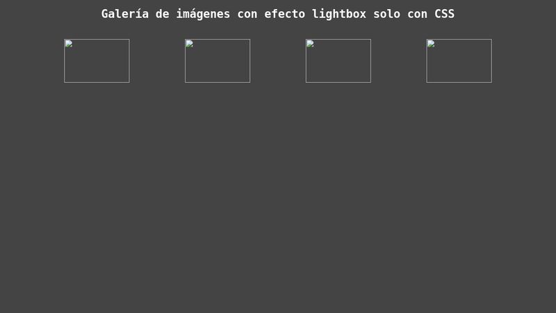 Galería de imágenes con efecto lightbox con HTML y CSS