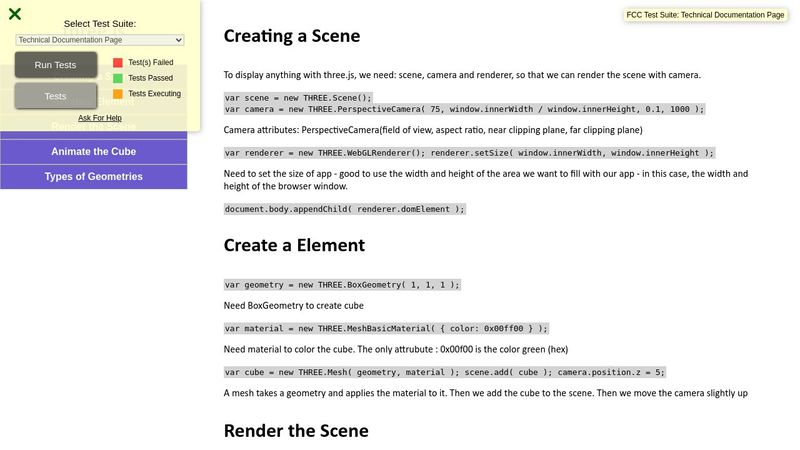 three.js documentation page