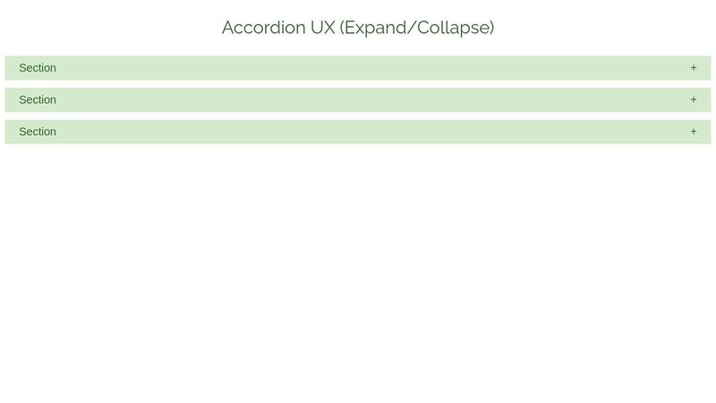 Accordion UX - Expand/Collapse (HTML, CSS & JavaScript)