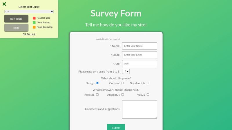 Simple survey form