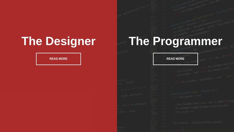 Split Landing Page with HTML, CSS, JS
