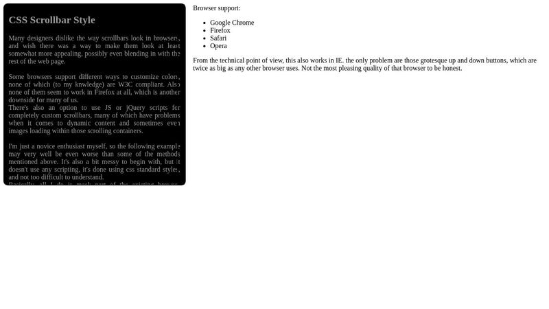 Cross Browser CSS Scrollbars
