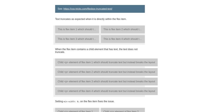 Text truncation issue with flexbox