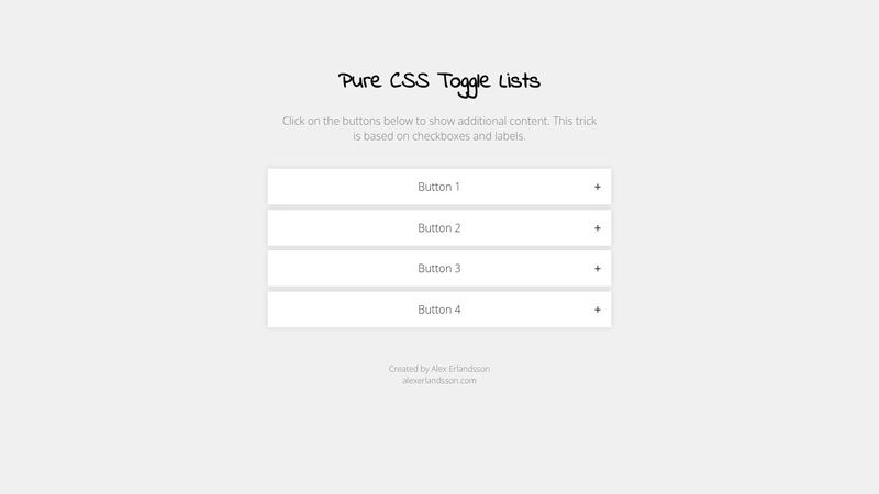 Pure CSS Toggle List forked