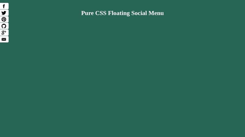 Pure CSS Floating Social Menu