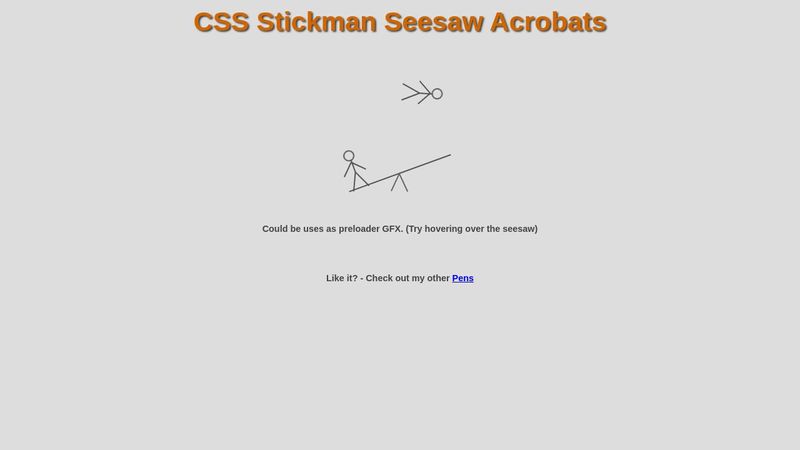CSS Stickman Seesaw Acrobats
