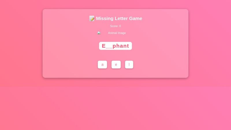 Missing Letter Game