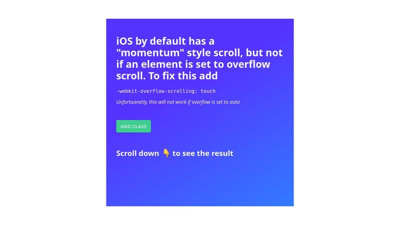 Overflow: -webkit-overflow-scrolling: touch