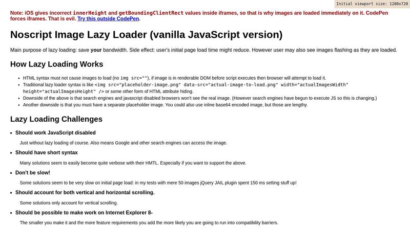 Noscript Image Lazy Loader