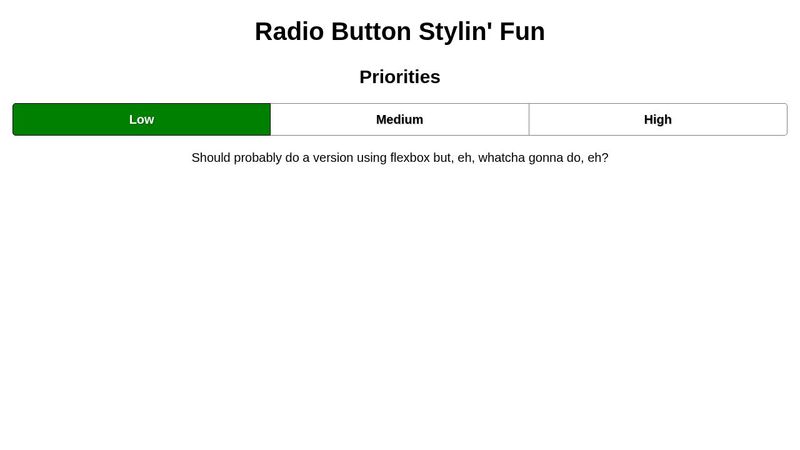 Radio Button Styling Fun