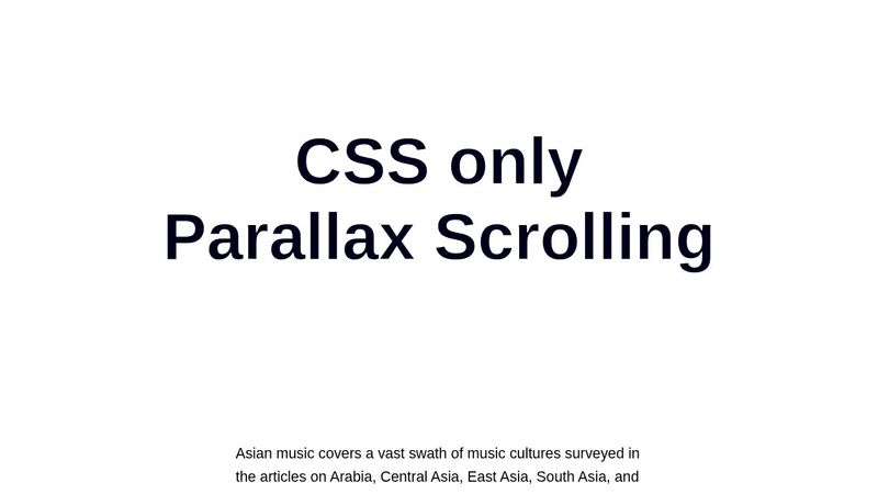 CSS only Parallax Scrolling