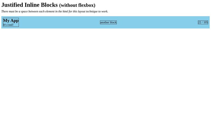 Justified inline block layout