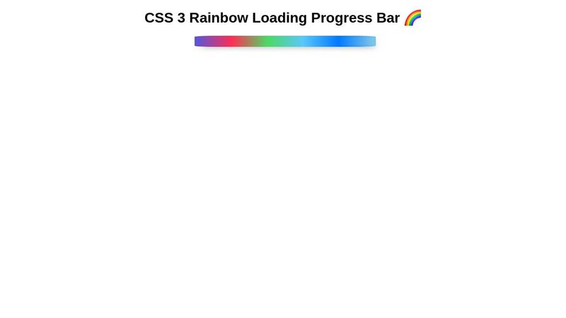 Pure CSS3 Rainbow Loading Progress Bar