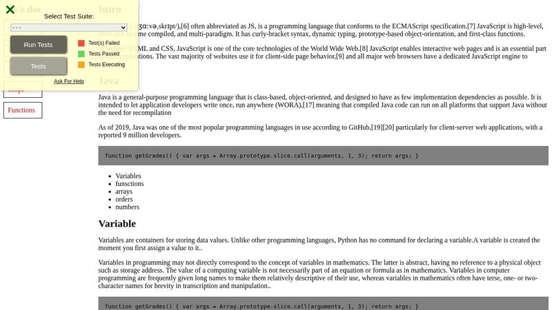 Technical Documentation Page