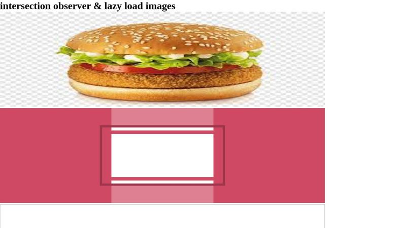 intersection observer & lazy load images