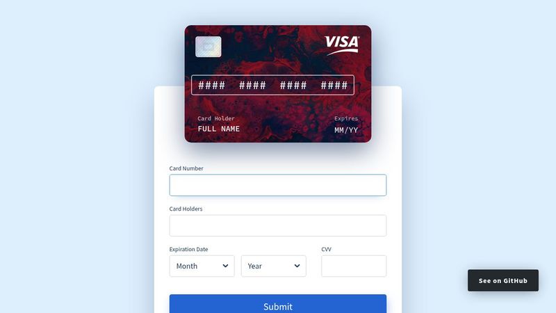 Animated visa card