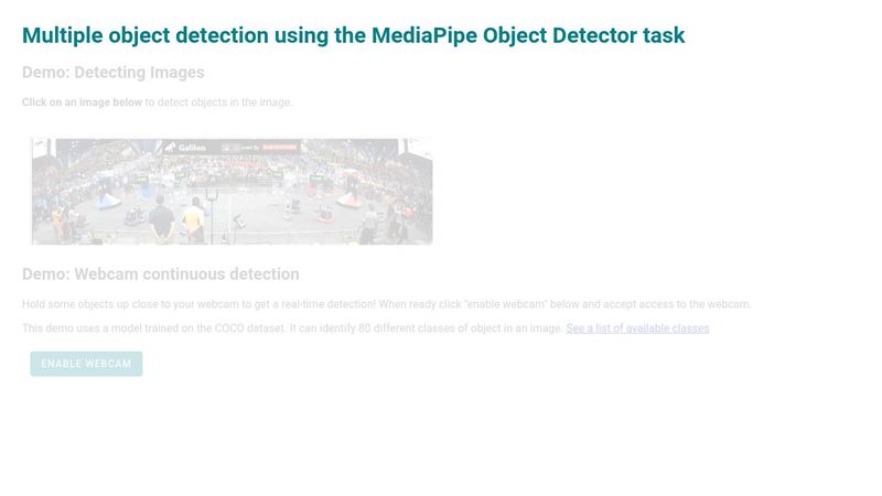 MediaPipe Object Detection for web