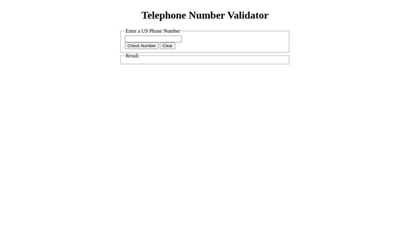 Telephone Number Validator
