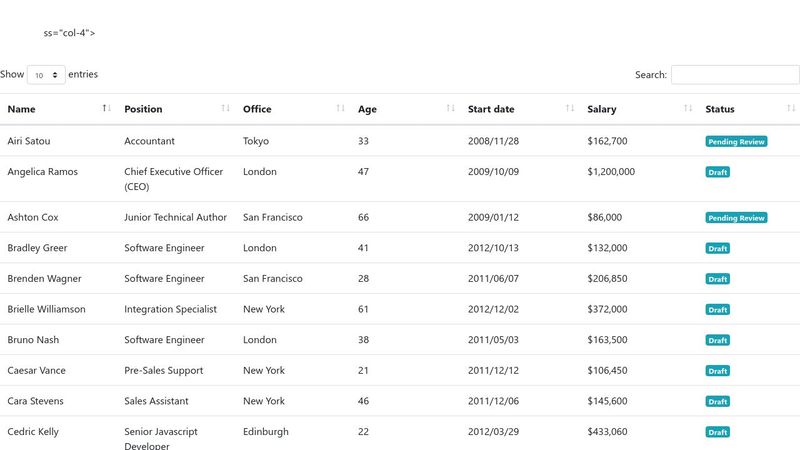 jQuery datatables custom filters
