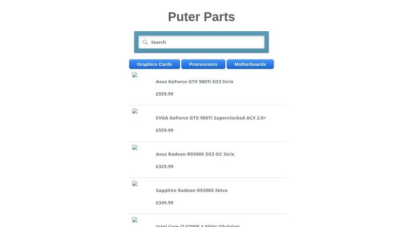 Puter Parts - Vue.JS Live Search