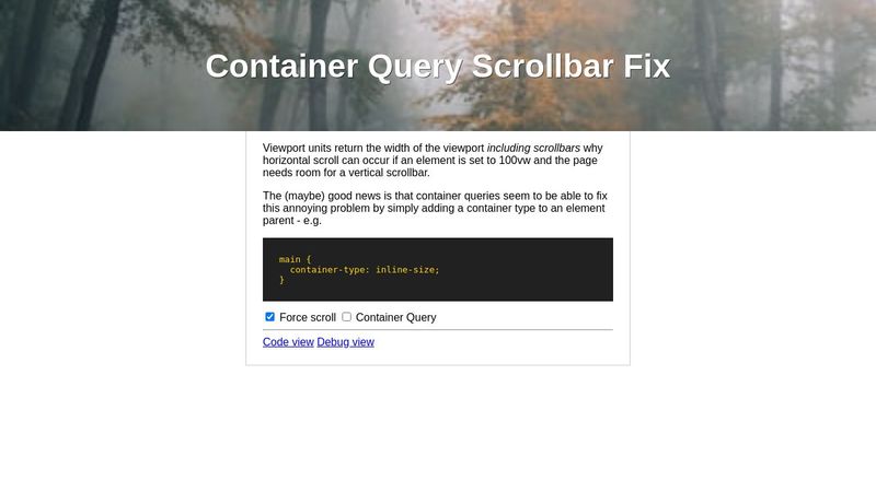 Container Query Scrollbar Fix