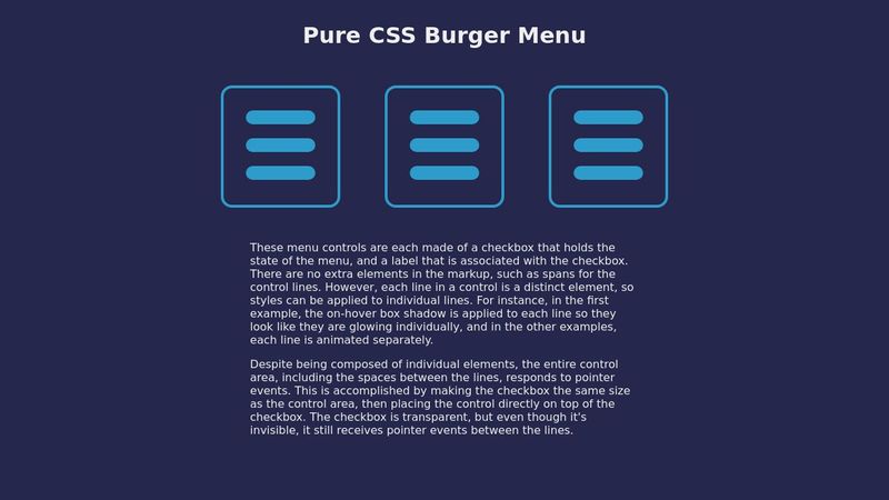 demo: CSS burger menu