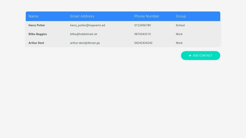Address Book Using Local Storage