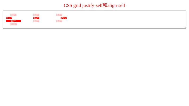 CSS grid justify-self和align-self