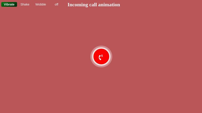 Incoming call animation