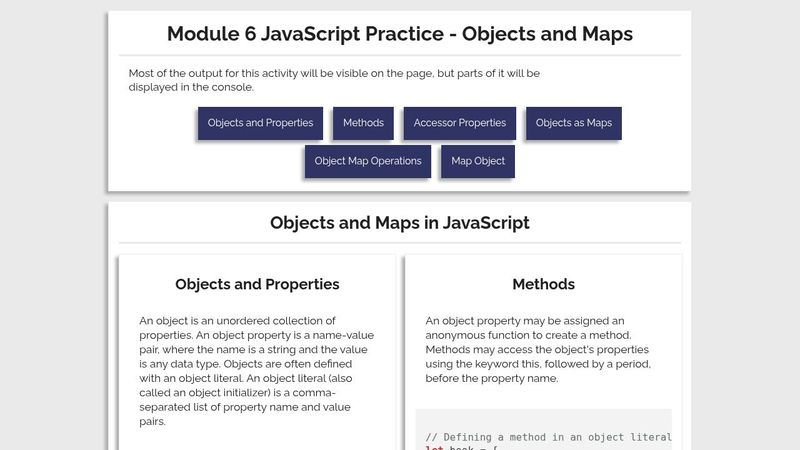GIT 417 M6 Objects and Maps Coding Activity - CLEAN