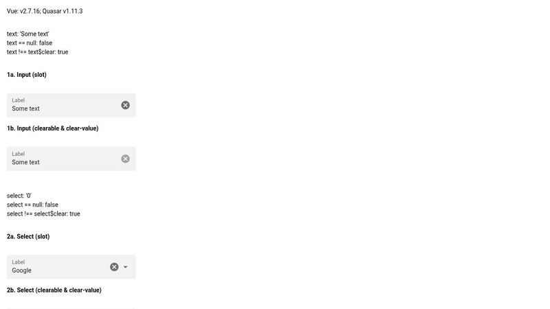 Input: Clearable - Quasar Playground