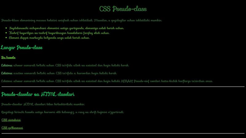 CSS Pseudo-class