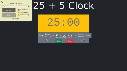 25 5 Clock Testcases Javascript The Freecodecamp Forum