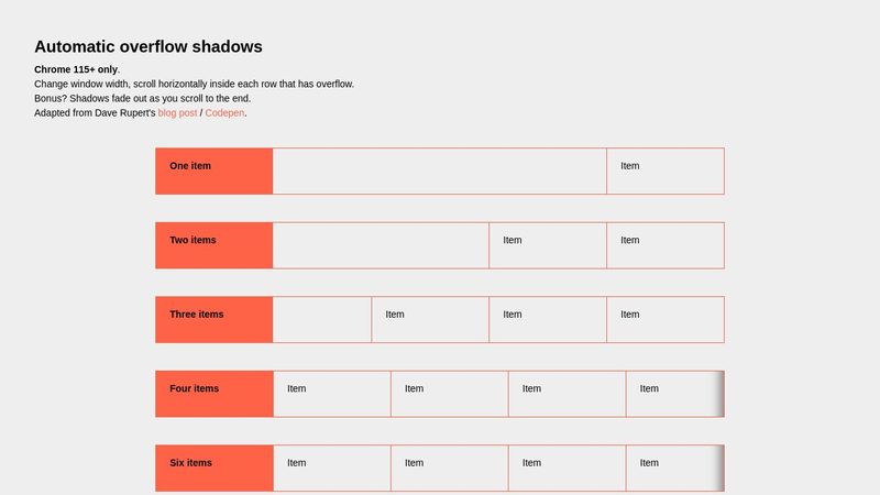 Automatic overflow shadows