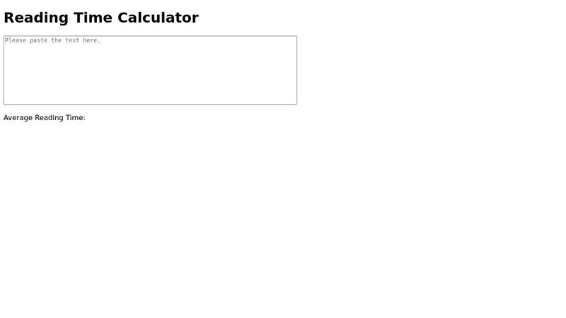 Reading Time Calculator