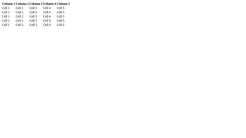 Pure Css Table Highlight Vertical And Horizontal