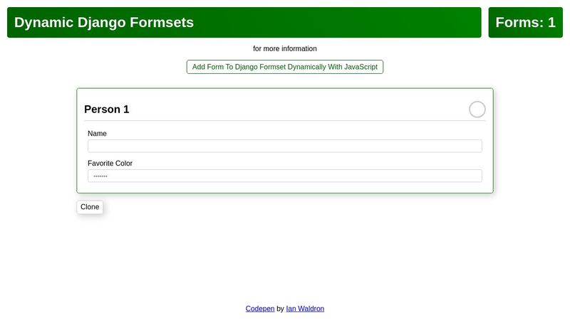 Add Form To Django Formset Dynamically