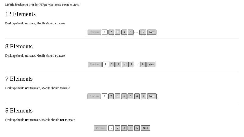 Truncated Pagination js
