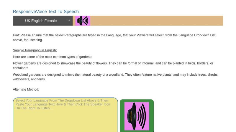 Natural Text to Speech Widget