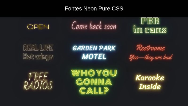 Neon Fonts CSS