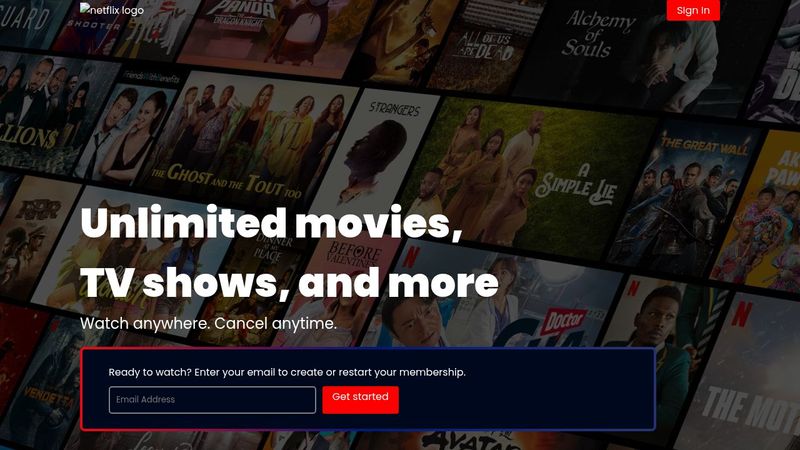 Netflix Homepage clone