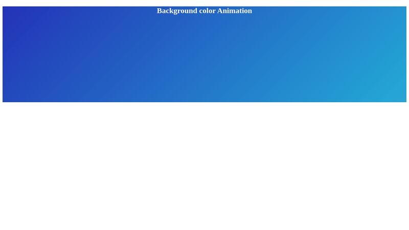 CSS Animate Background Color