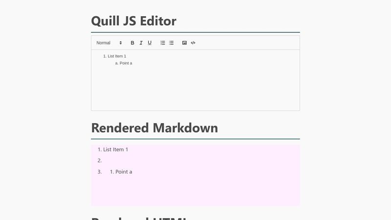 Quill -> Markdown