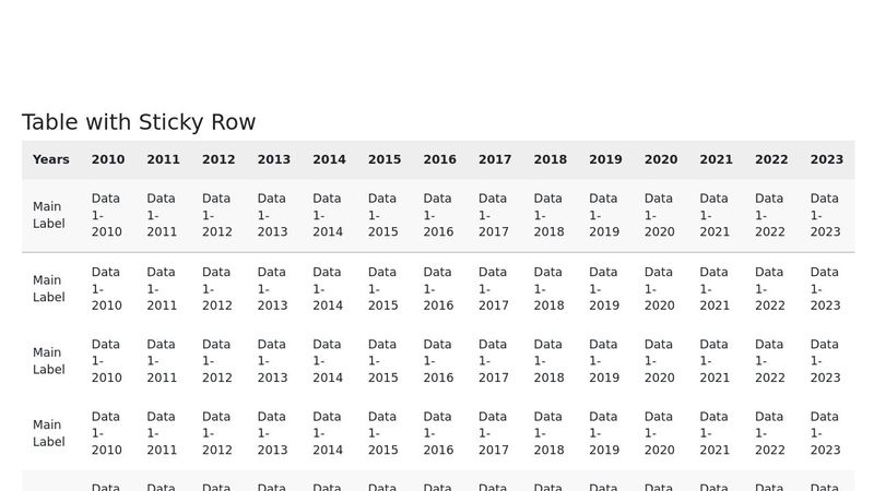Table with Sticky Row