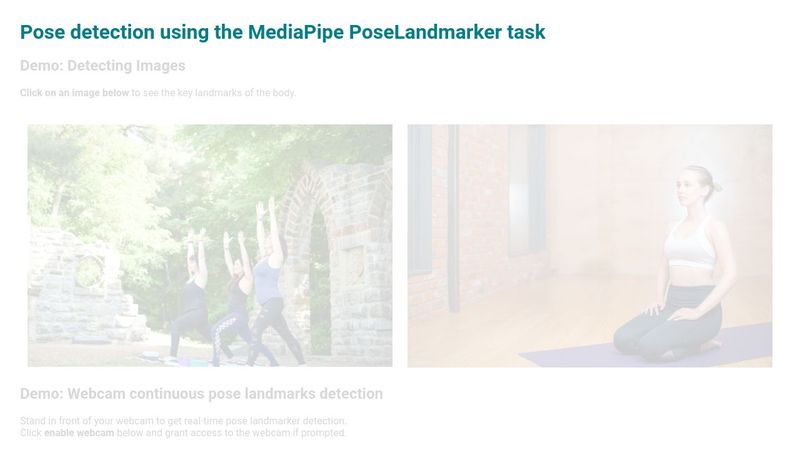MediaPipe Pose Landmarker Task for web
