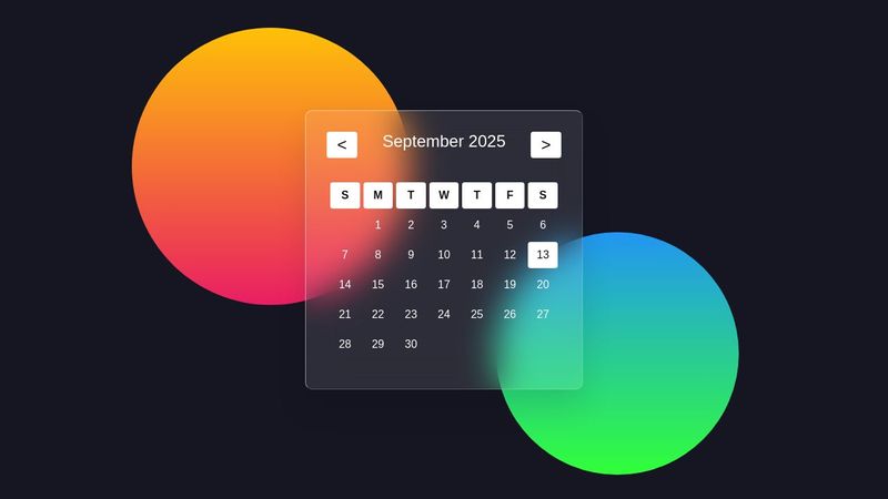 Working Glassmorphism Calendar