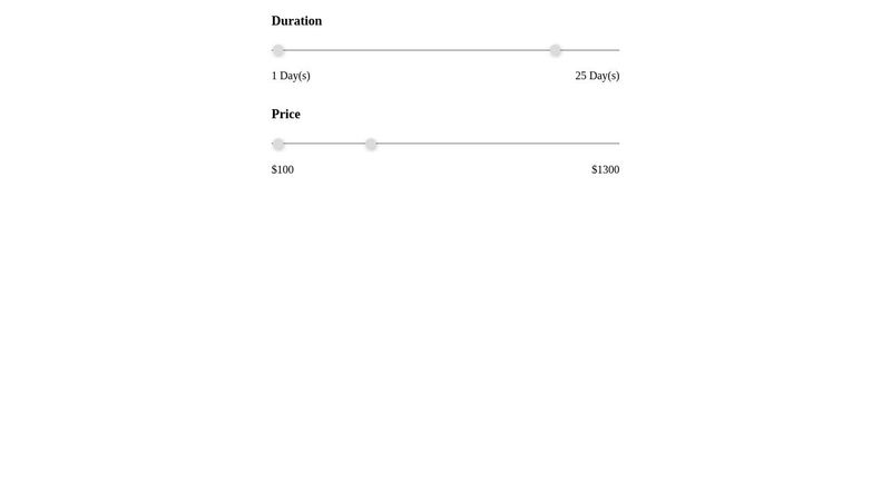 Multi Range Slider Vanilla JS